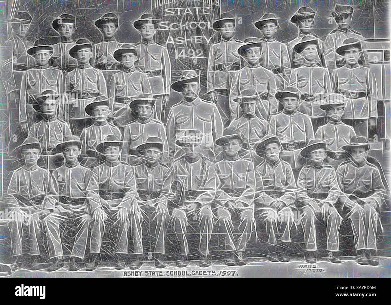 A group of uniformed cadets poses together, displaying a range of ...