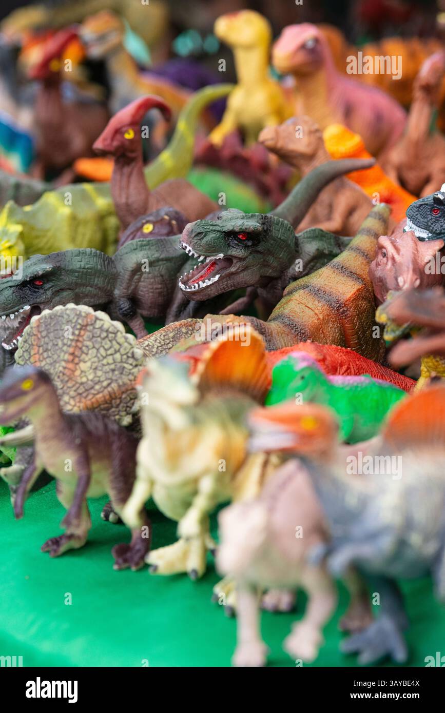 Plastic Toy Dinosaurs Stock Photo - Alamy