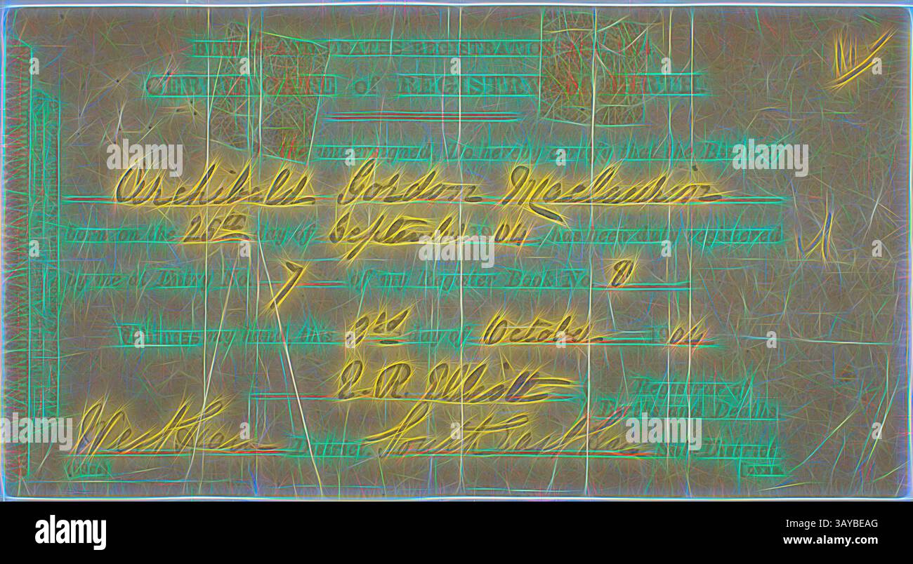 A formal document certifying a birth, featuring handwritten details ...