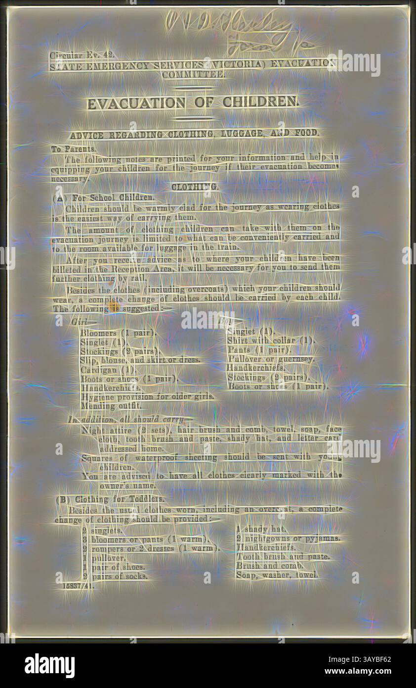 A document outlining the evacuation procedures for children, providing ...