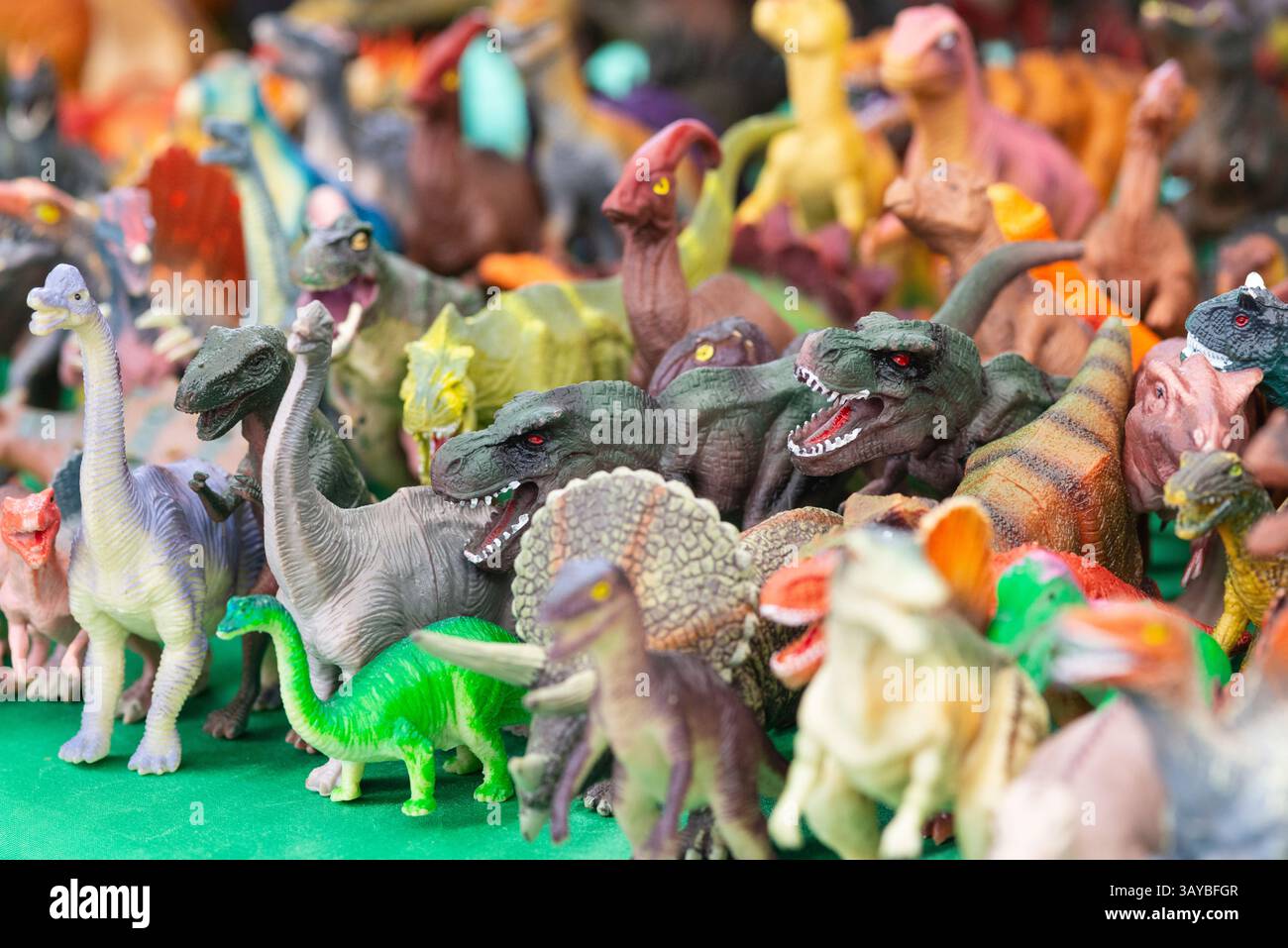 Plastic Toy Dinosaurs Stock Photo - Alamy