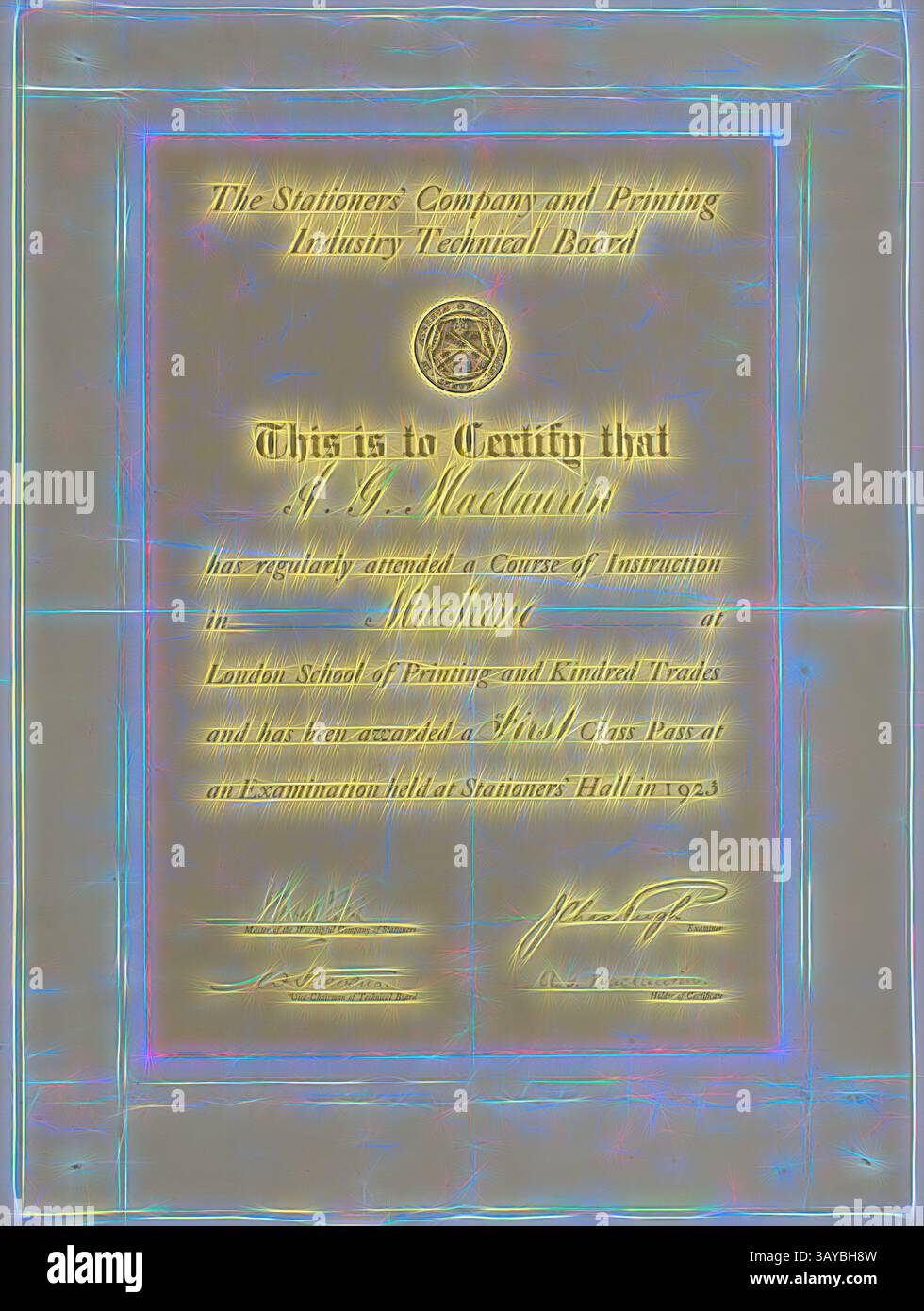 A certificate of achievement featuring ornate text and a decorative ...