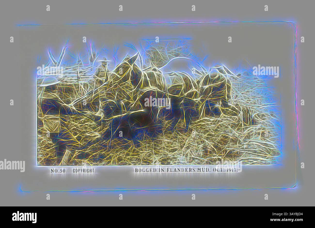 A group of soldiers is seen taking cover in a muddy, overgrown trench ...