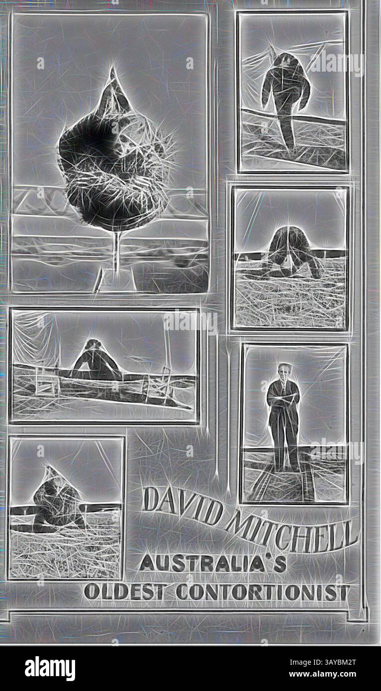 A striking collage features the artistry of David Mitchell, showcasing various poses of ...