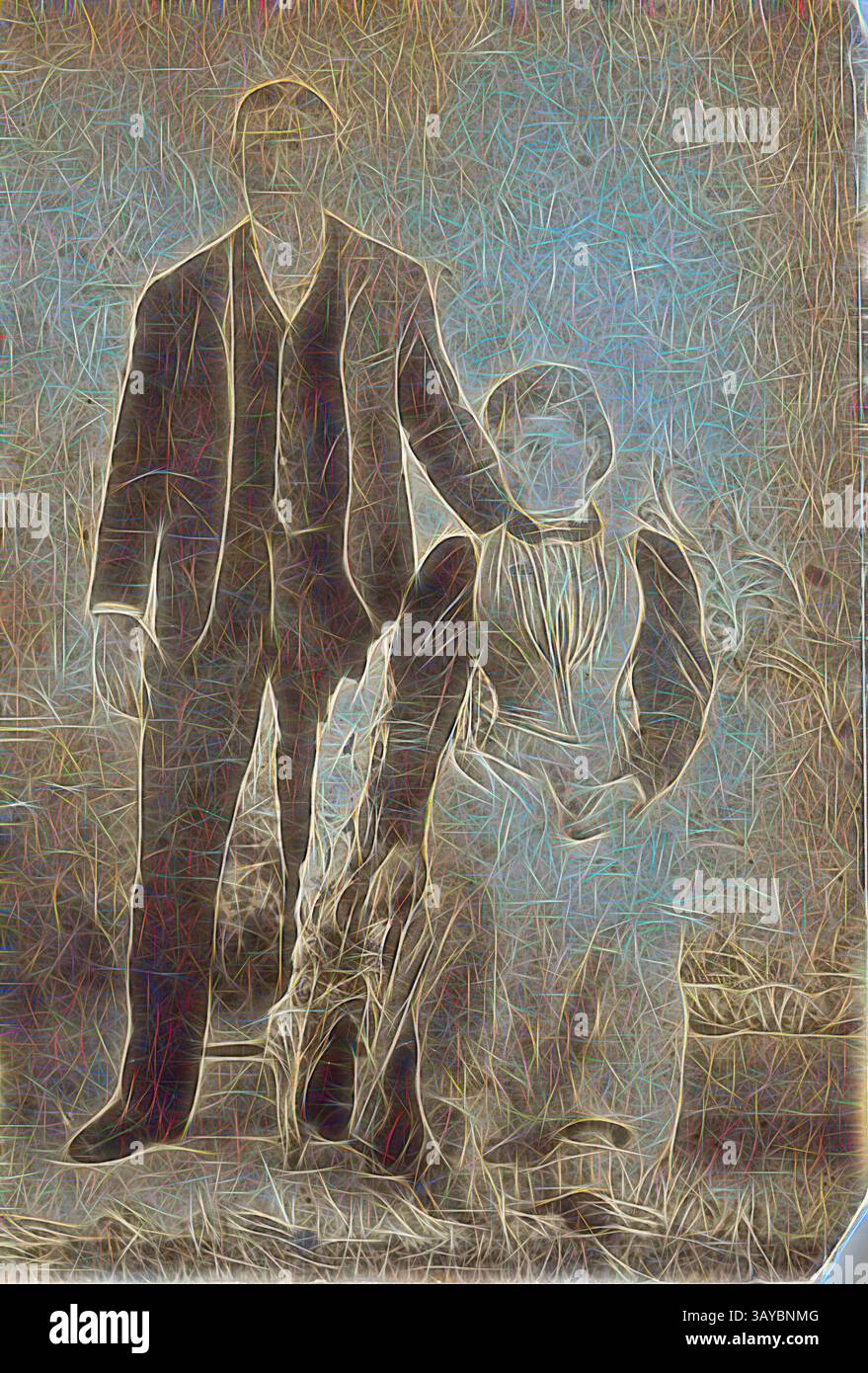 A formal couple stands together, the man in a suit with a hand resting ...