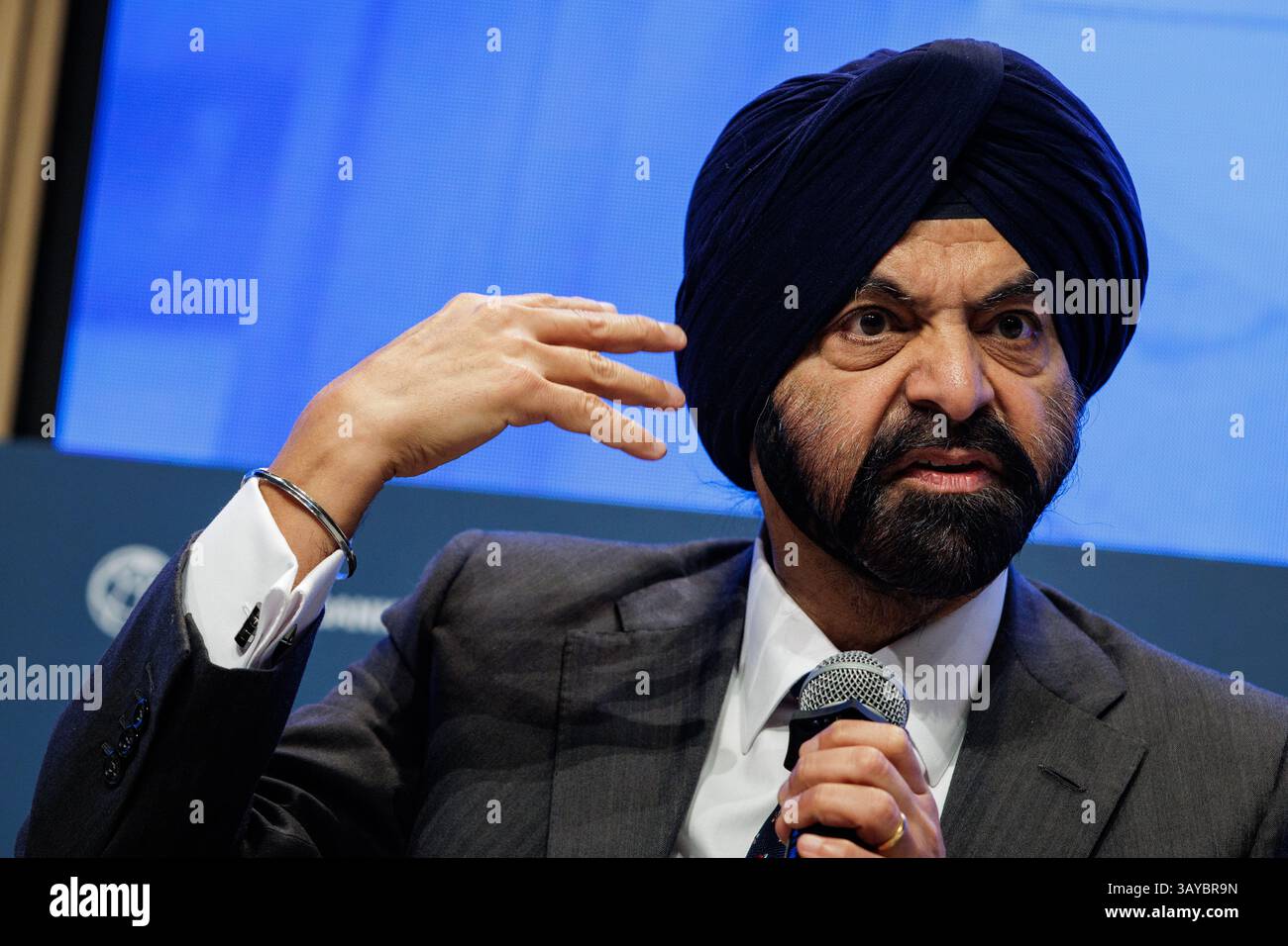 Washington, United States. 22nd Apr, 2025. Ajay Banga, President of the ...