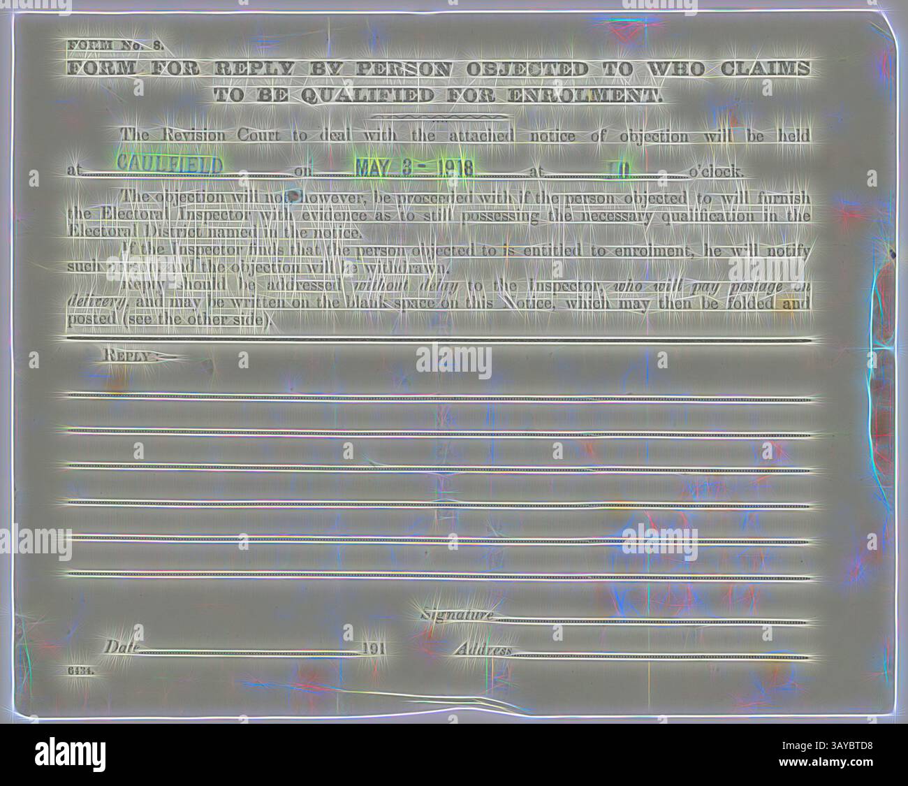 A formal document regarding a request for enrollment, detailing a ...