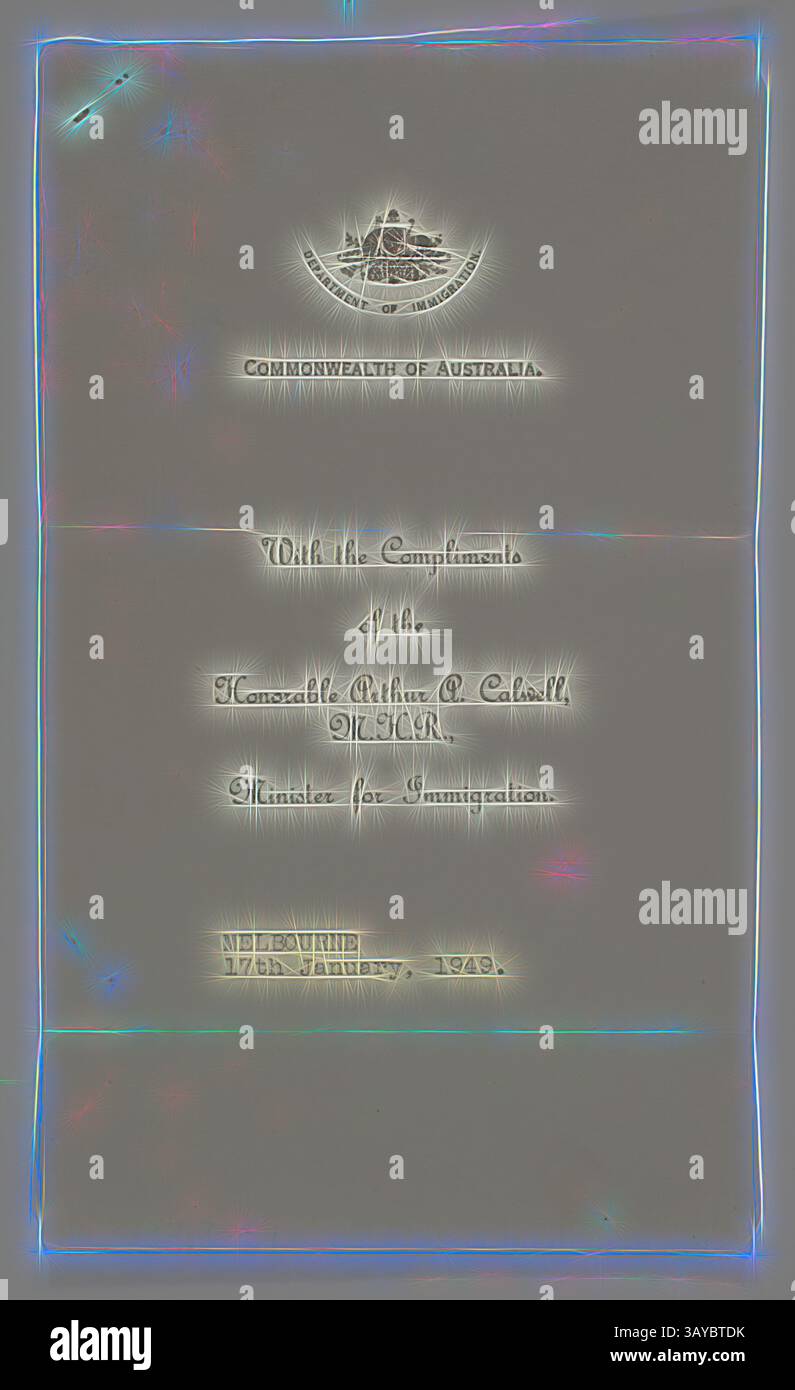 A formal document from the Commonwealth of Australia, addressed to the ...