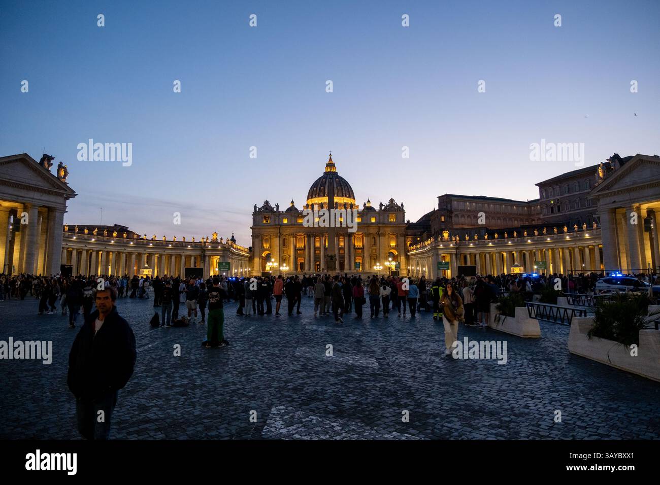April 22, 2025, Rome, Rm, Italy: At sunset in St. Peter's Square ...