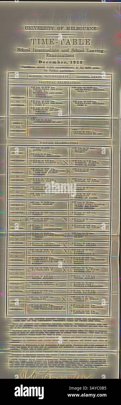 Detailed academic timetable hi-res stock photography and images - Alamy