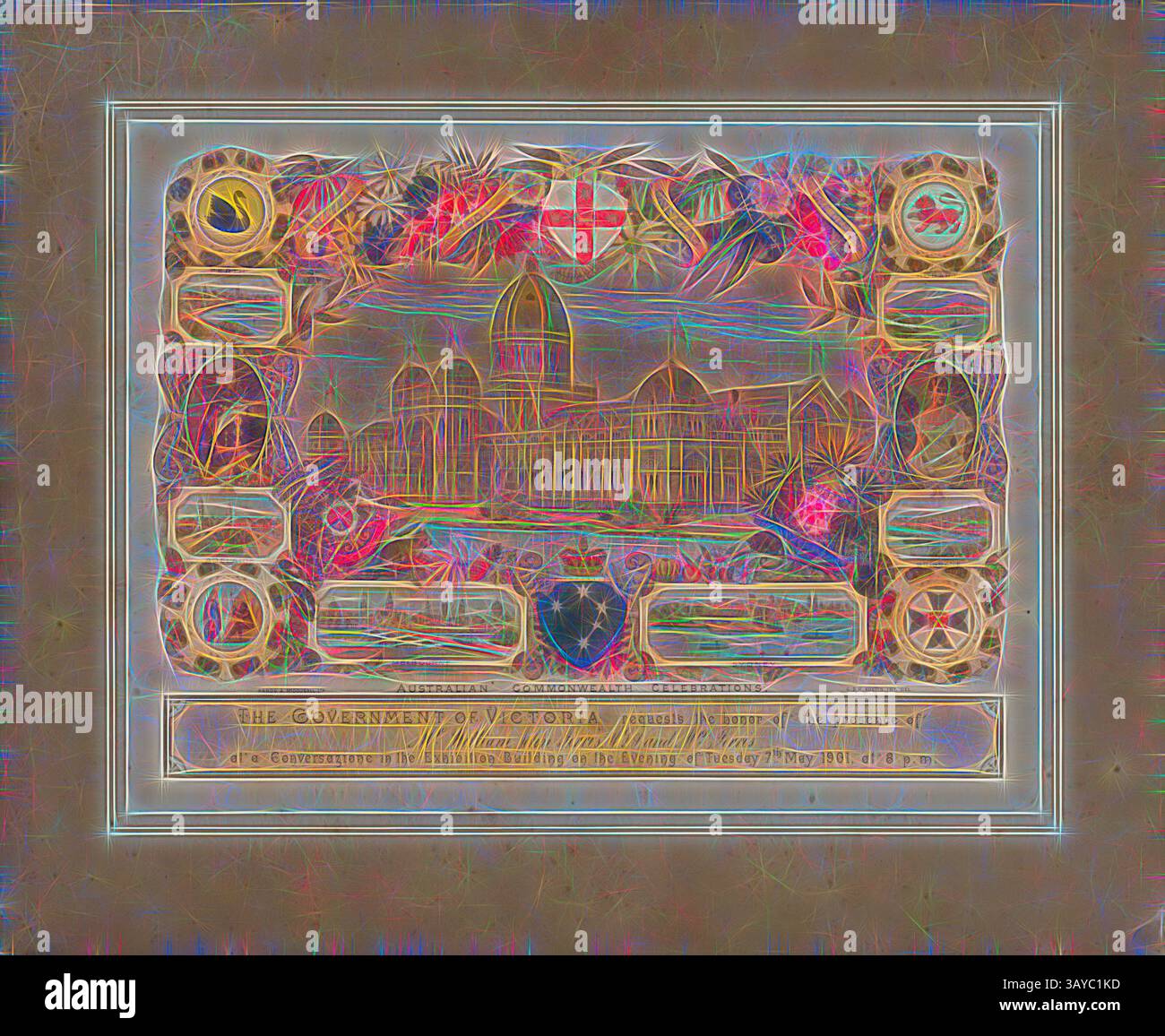 An ornate certificate featuring intricate designs and symbols ...