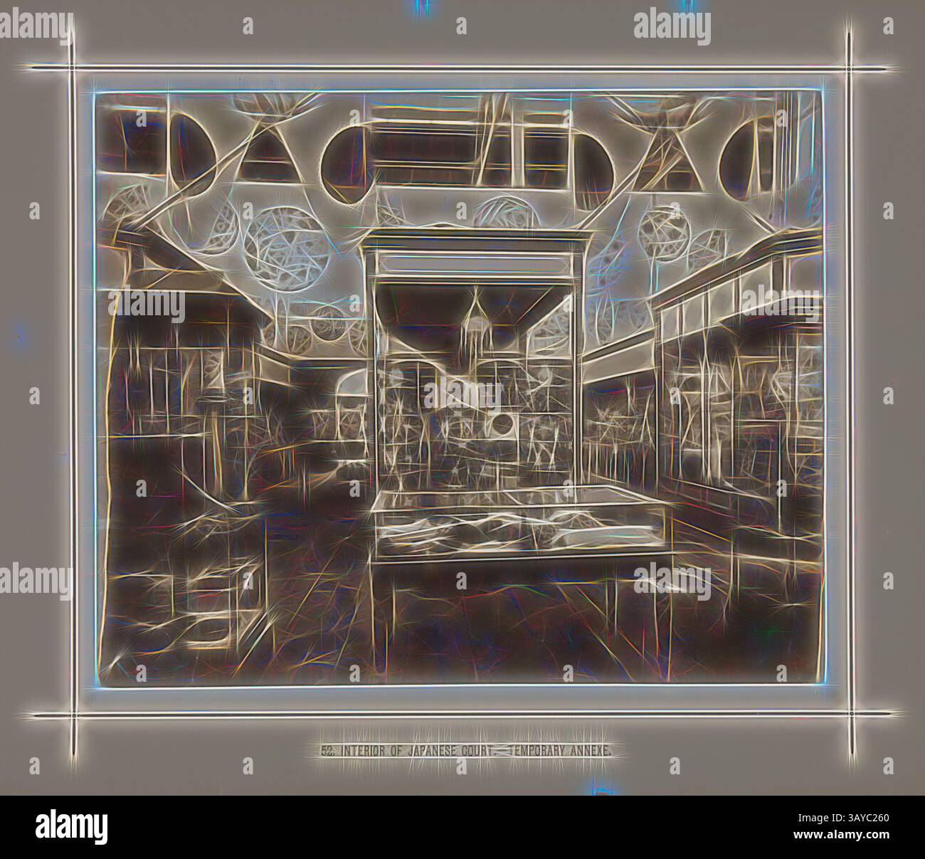 A modern interior featuring sleek displays and intricate geometric ...