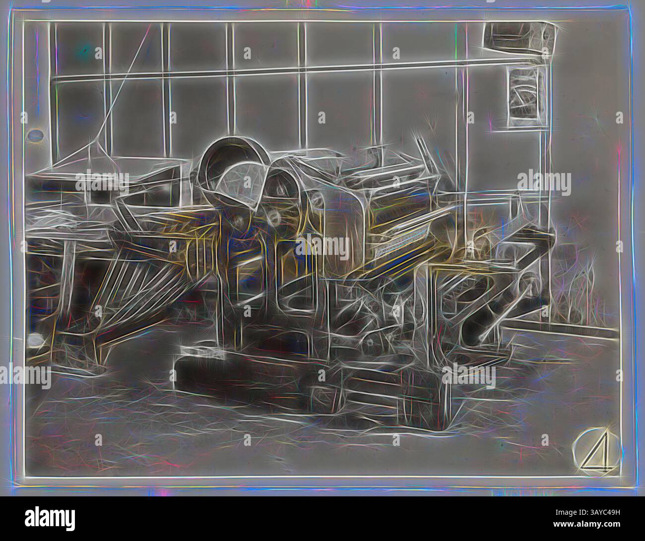 A complex arrangement of machinery and equipment, featuring various ...