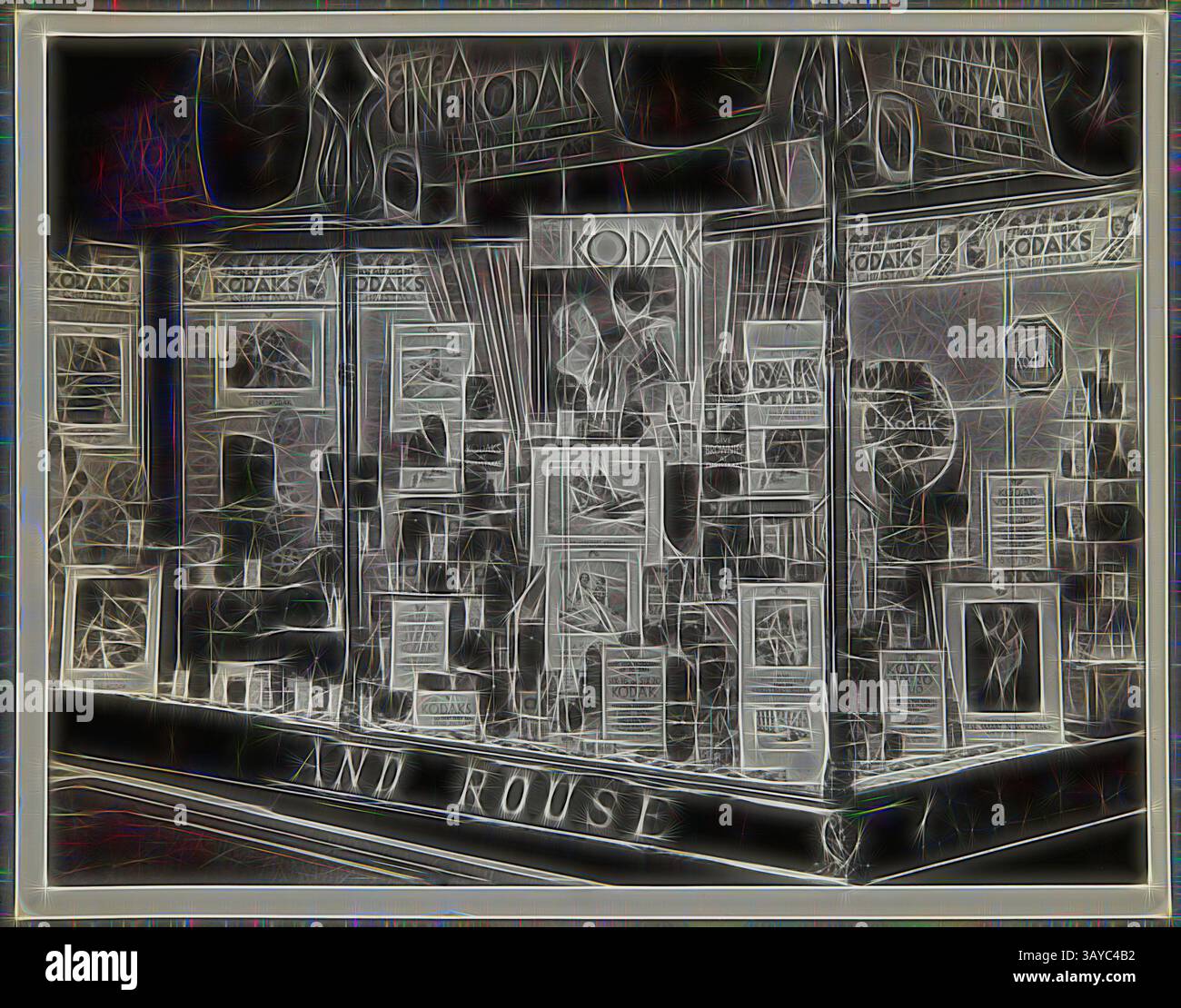 A vintage display of Kodak photography products showcases a variety of ...