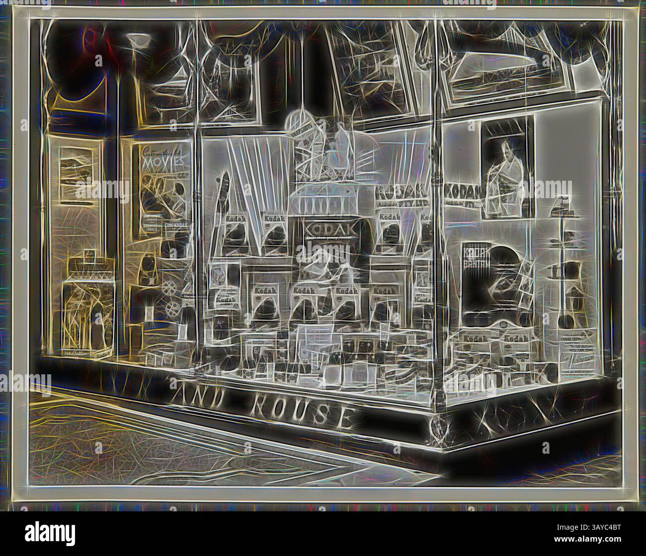 A vintage storefront display showcases an array of Kodak products ...
