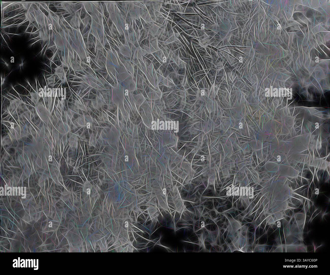 An intricate pattern of wispy textures resembling fine strands ...