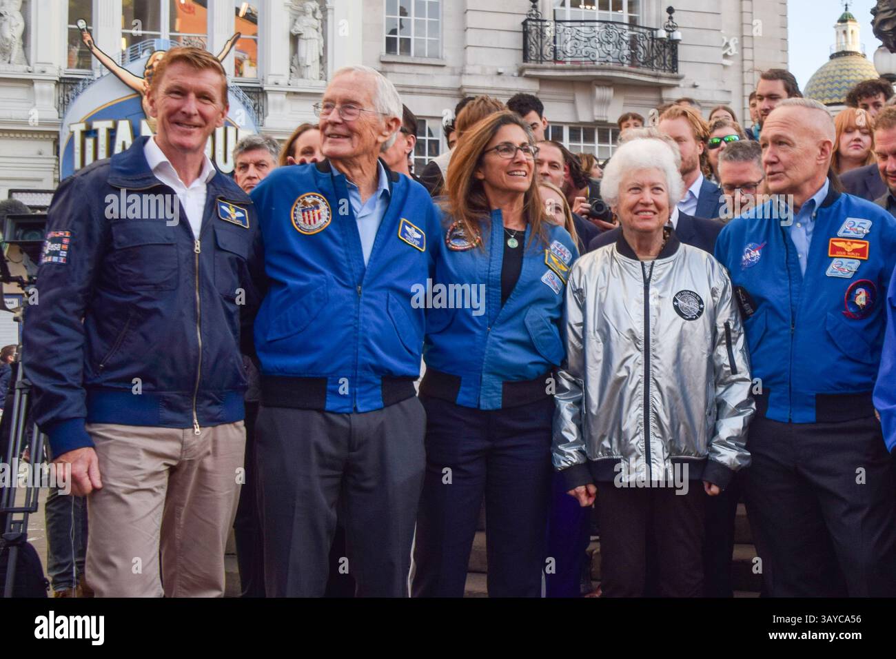 London, UK. 22nd April 2025. L-R: Astronauts TIM PEAKE, CHARLIE DUKE ...