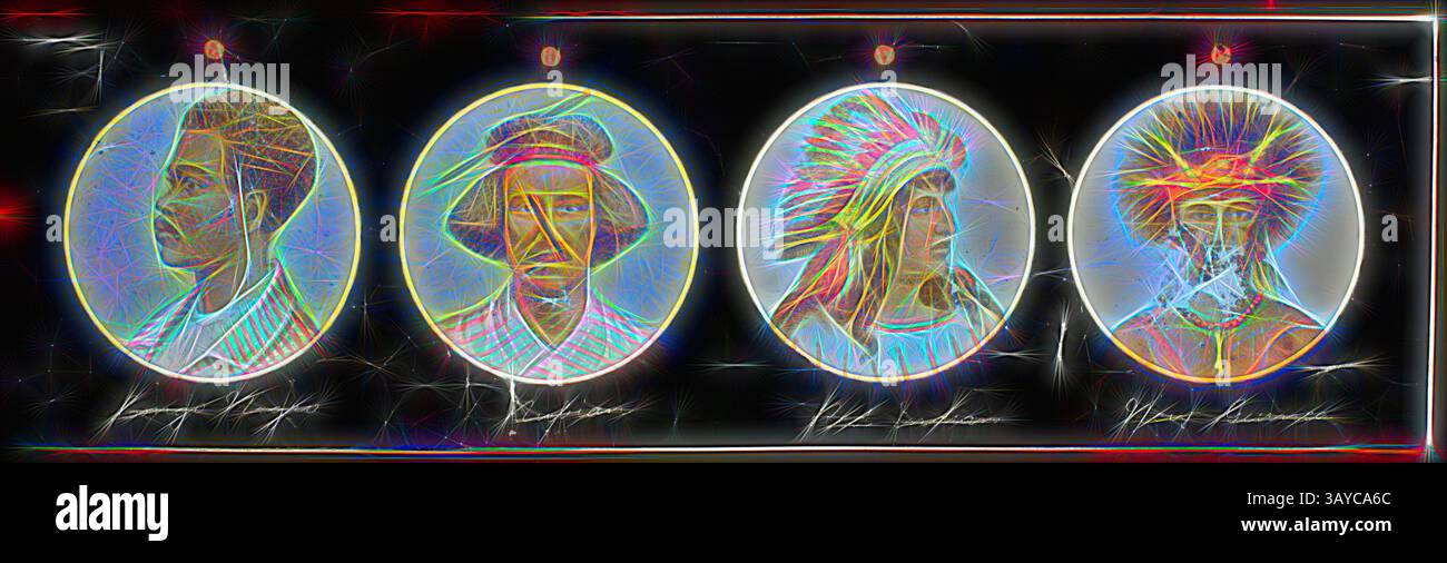 Four stylized portraits of historical figures hi-res stock photography ...