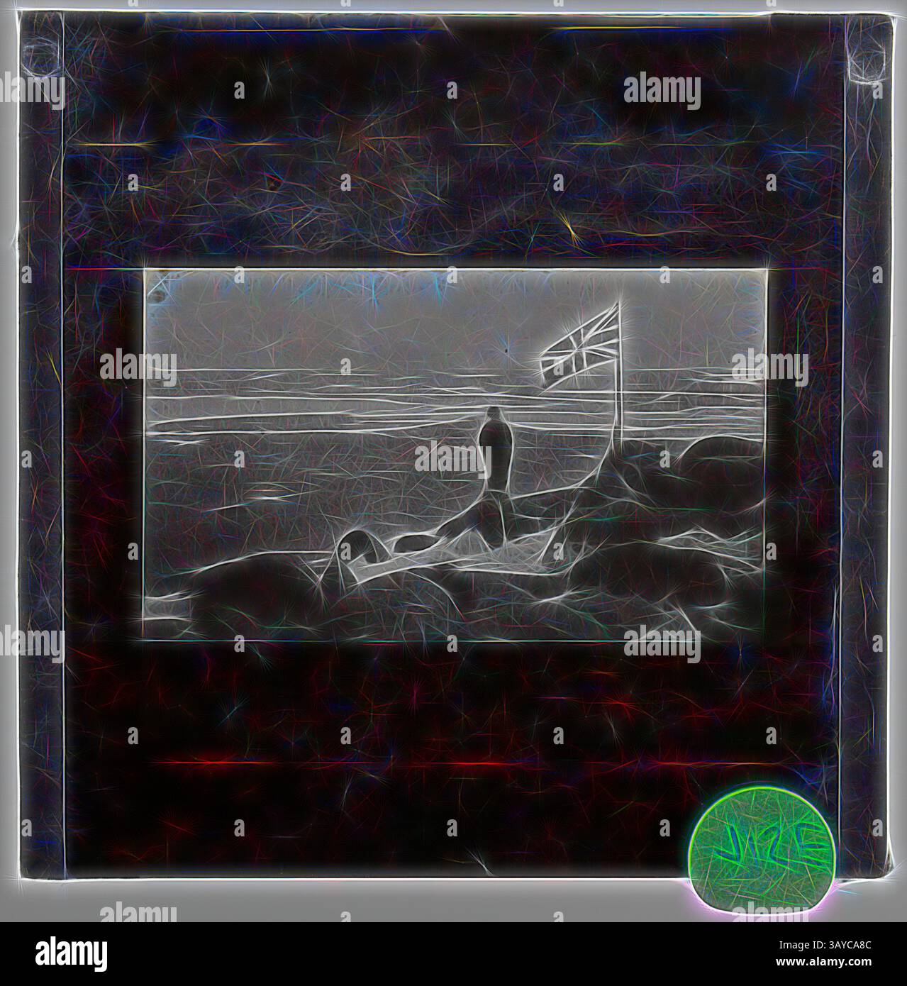 A serene coastal scene featuring a solitary figure gazing out at the ...