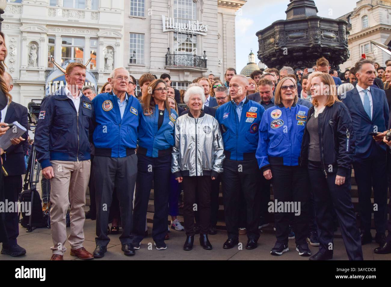 London, UK. 22nd April 2025. L-R: Astronauts TIM PEAKE, CHARLIE DUKE ...