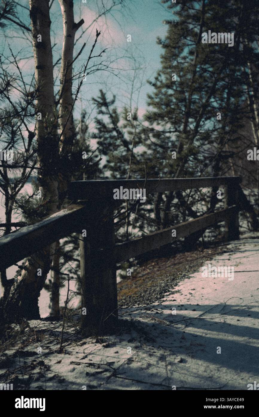 Rustic bridge in the spring sunshine Stock Photo - Alamy