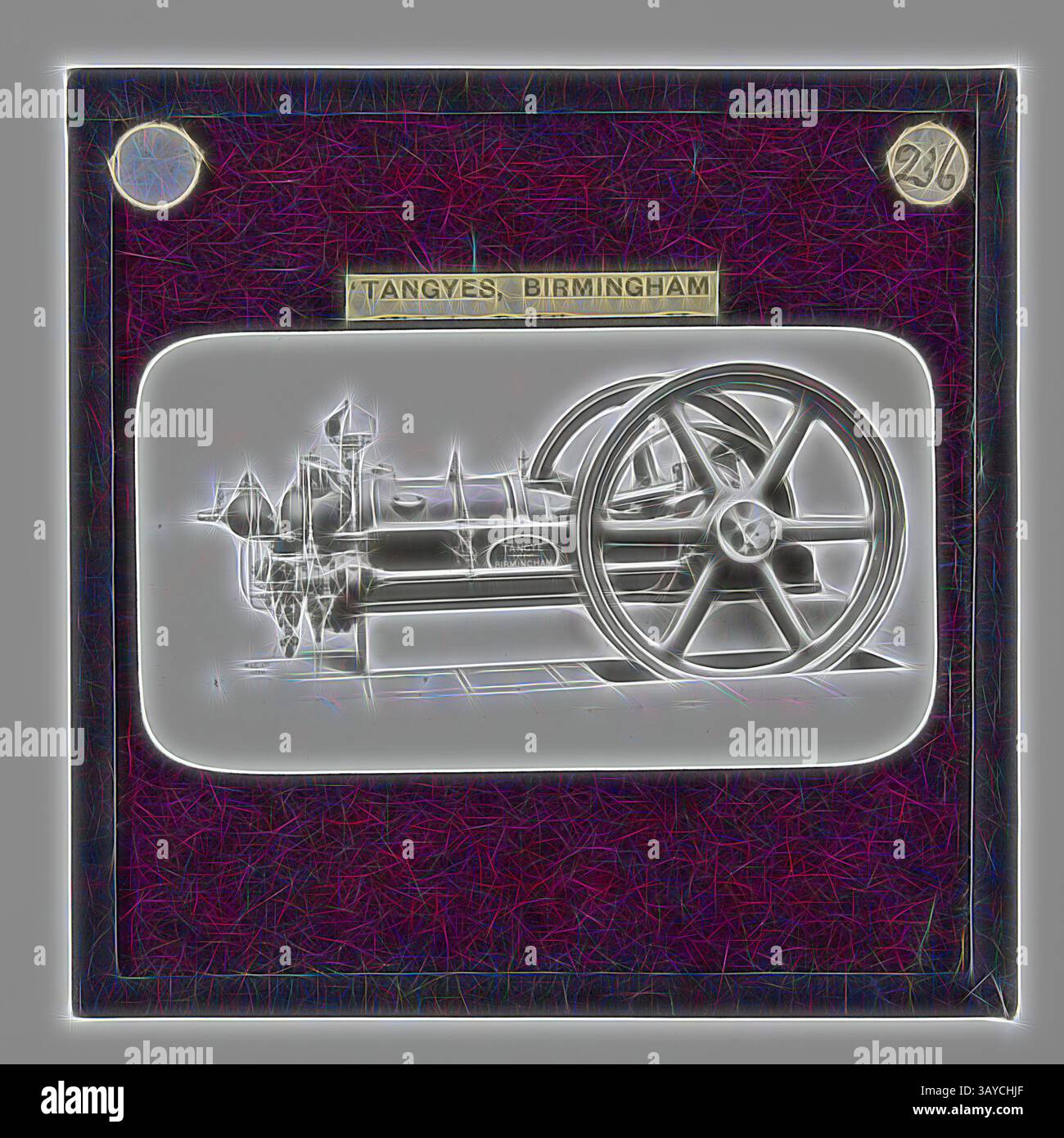 A detailed illustration of a vintage steam engine, featuring intricate ...