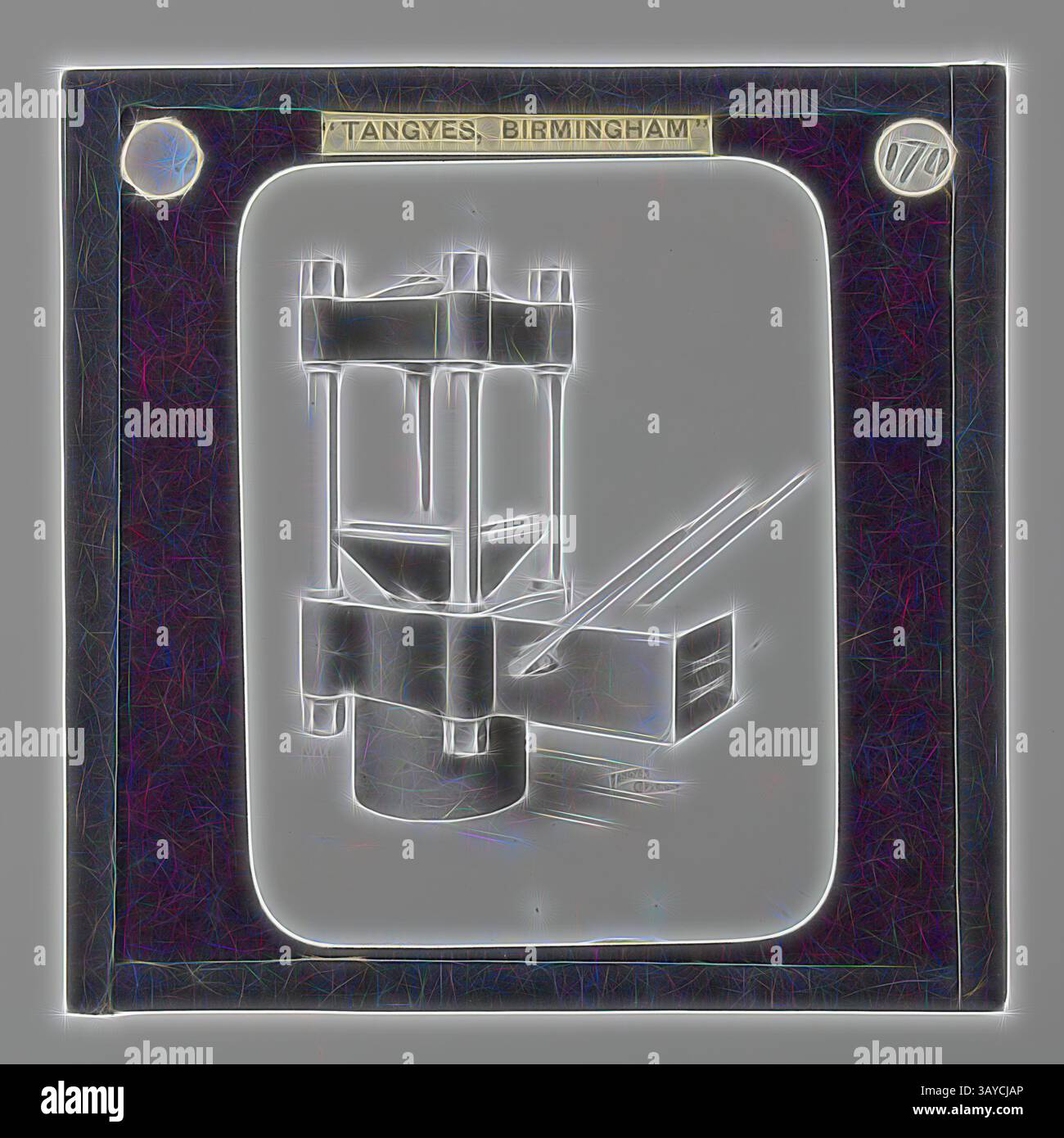 An industrial machine design featuring a hydraulic press, labeled ...