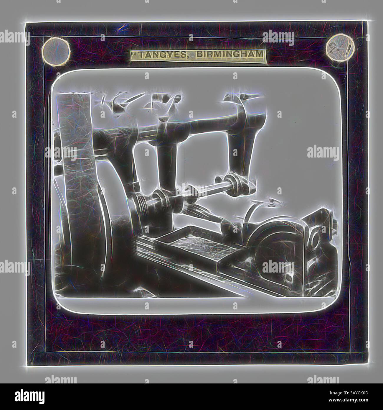 An intricately designed vintage lathe machine, showcasing its complex ...