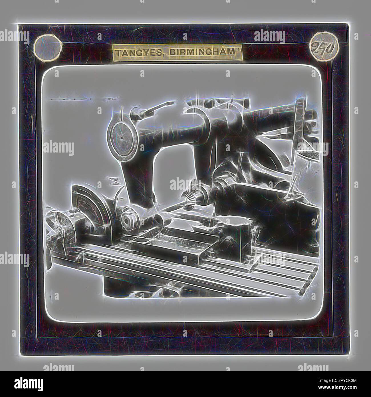 An intricate sewing machine sits prominently, showcasing its detailed ...