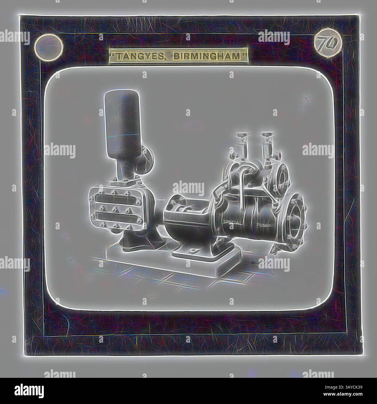 A vintage pump and valve assembly, prominently featuring intricate ...