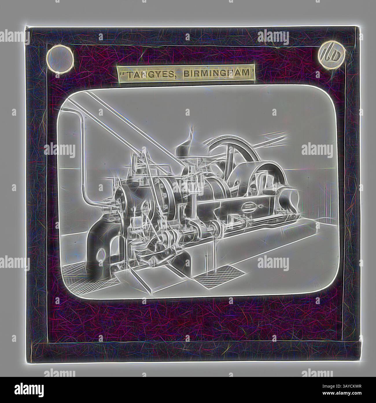 A vintage steam engine illustrated in intricate detail, showcasing its ...