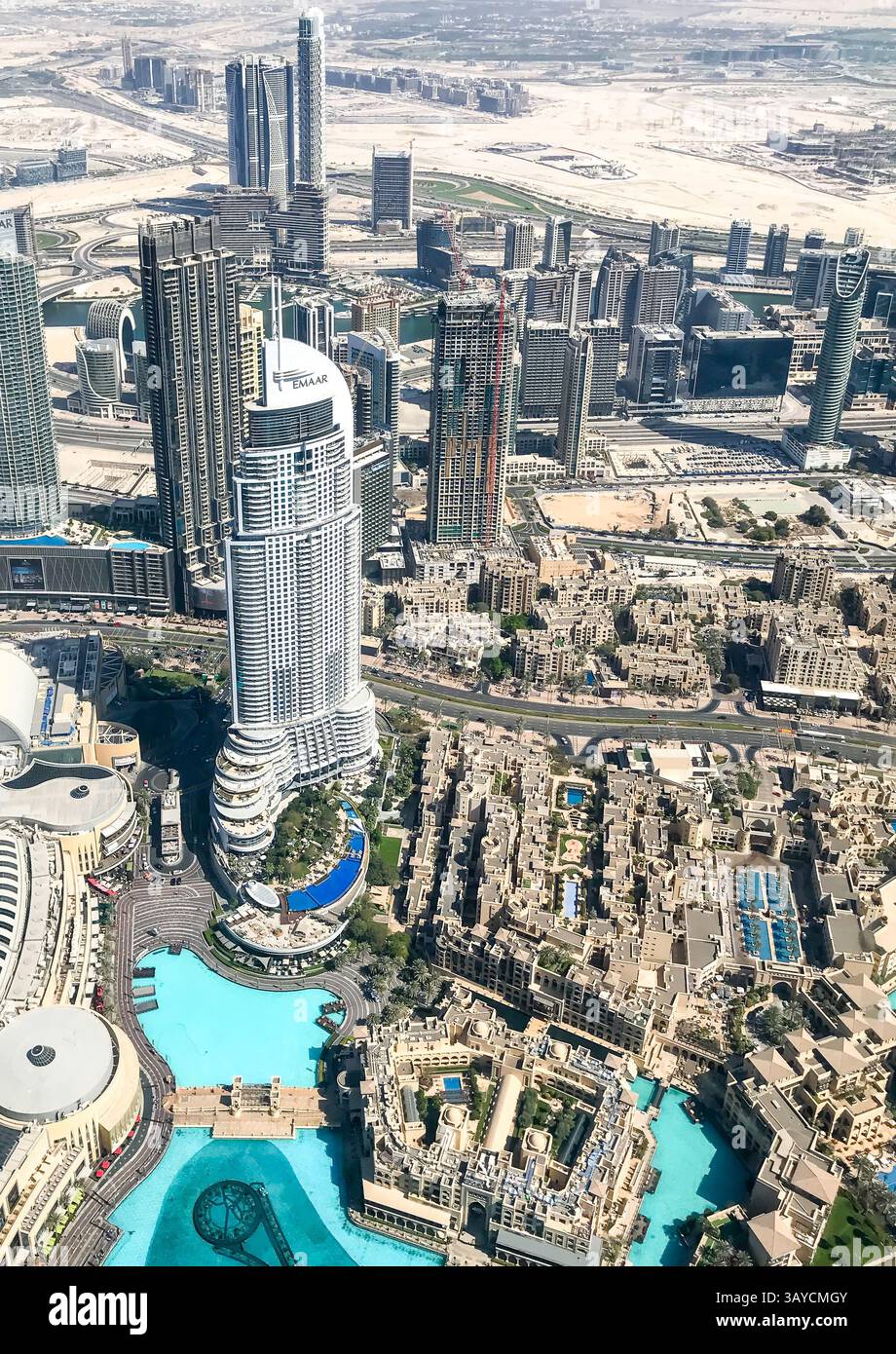 The stunning skyline of Dubai, featuring the iconic Burj Khalifa along ...
