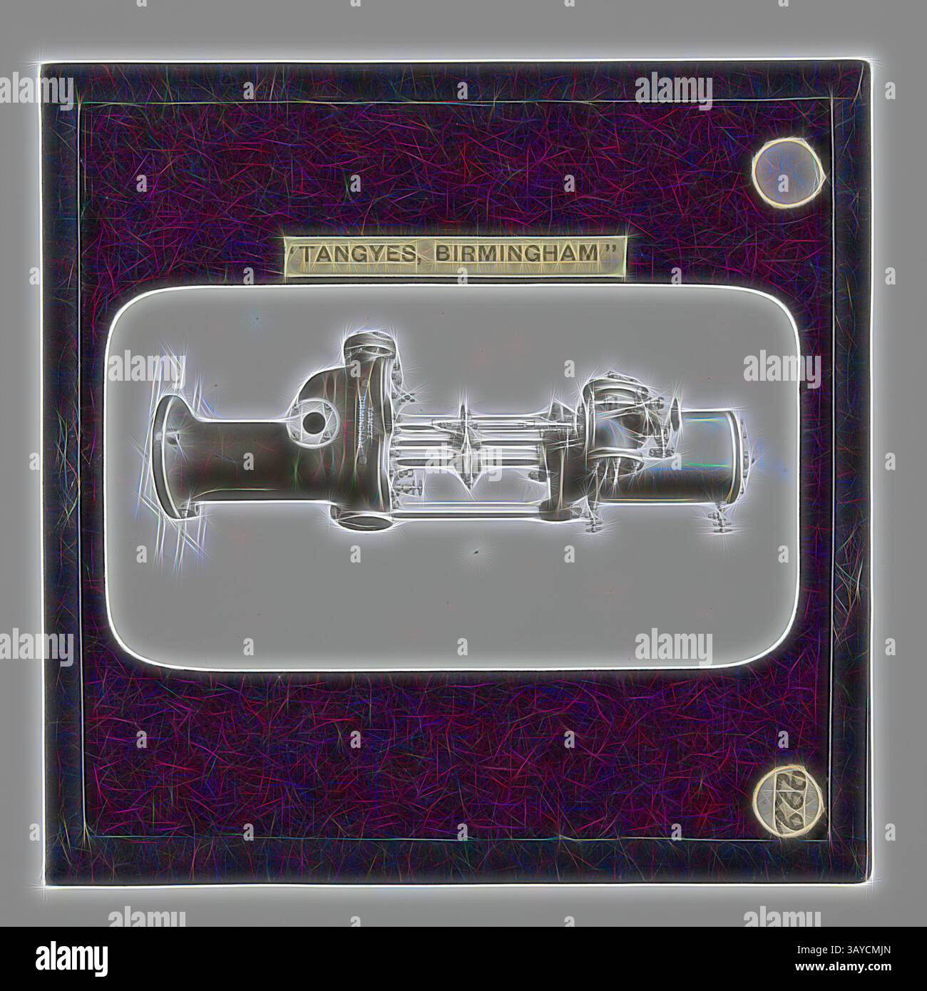 An intricate scientific instrument with a sleek, cylindrical design ...