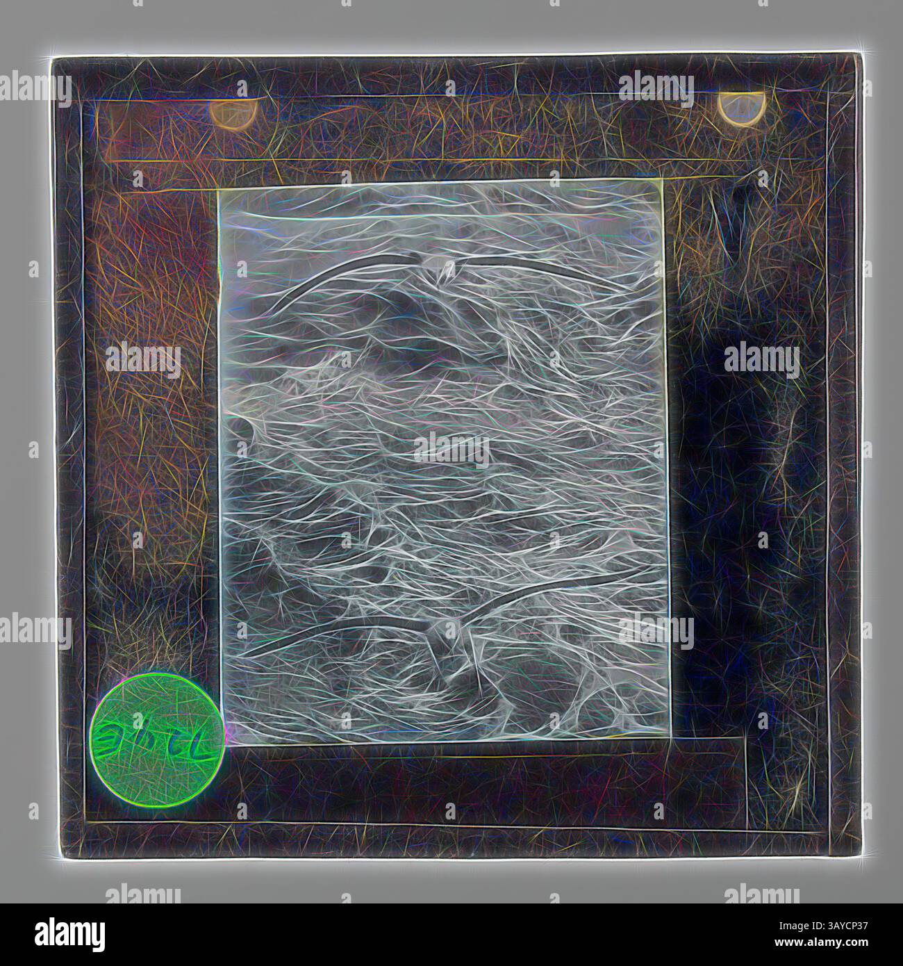 An abstract composition featuring a textured surface with flowing lines ...