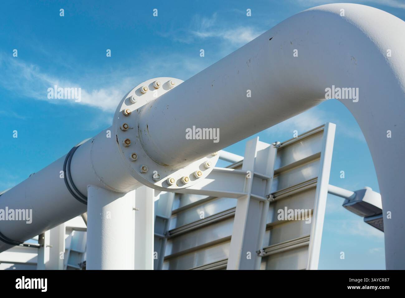 Detail of an roadway overhead sign support structure Stock Photo - Alamy
