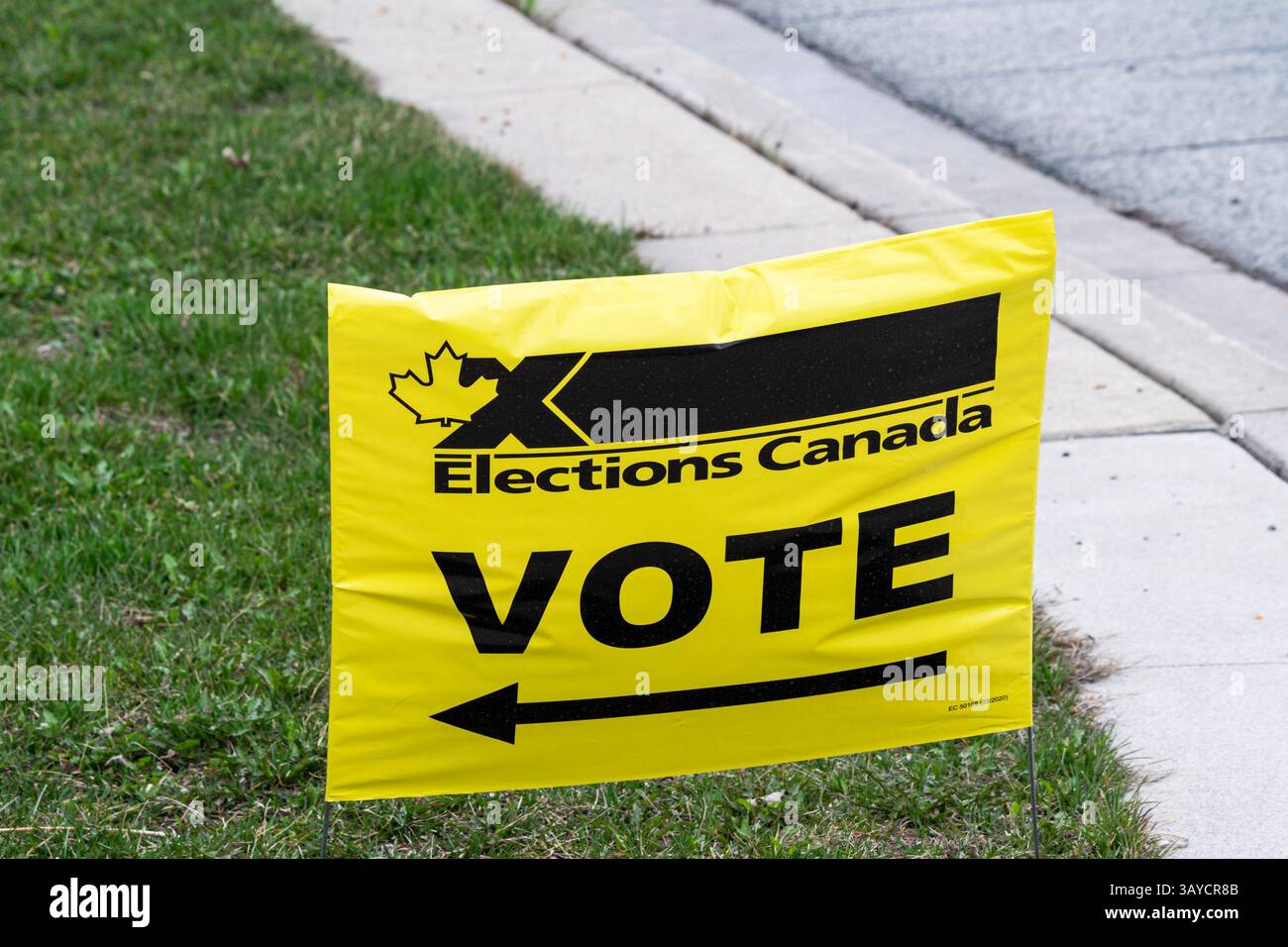 Election signs seen displayed along the streets ahead of federal ...
