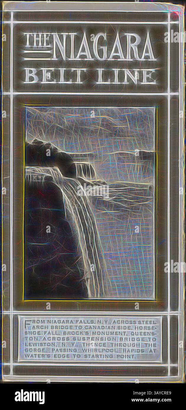 A striking depiction of the iconic Niagara Falls, adorned with a ...