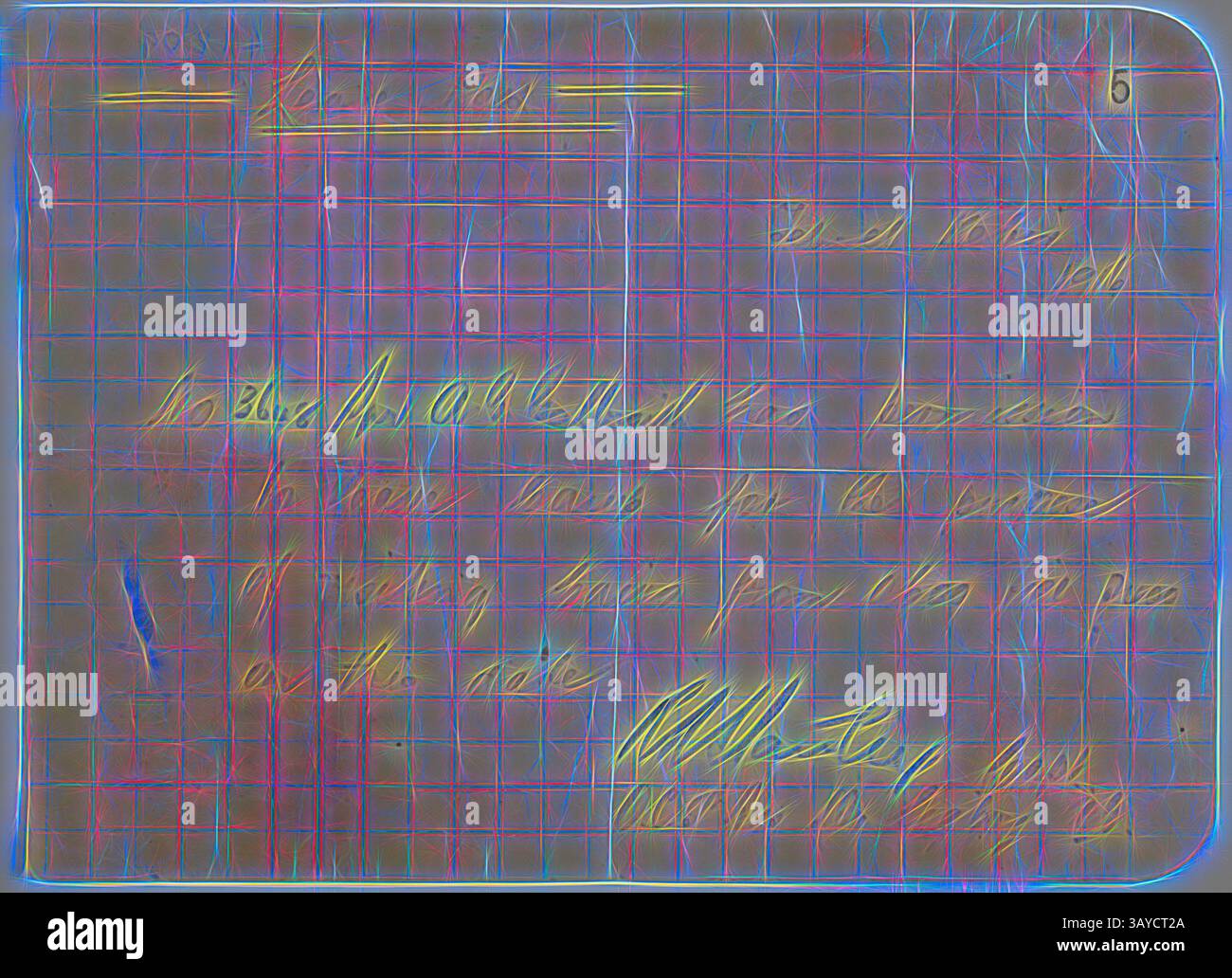 A page of handwritten notes with faint, cursive writing organized in a ...