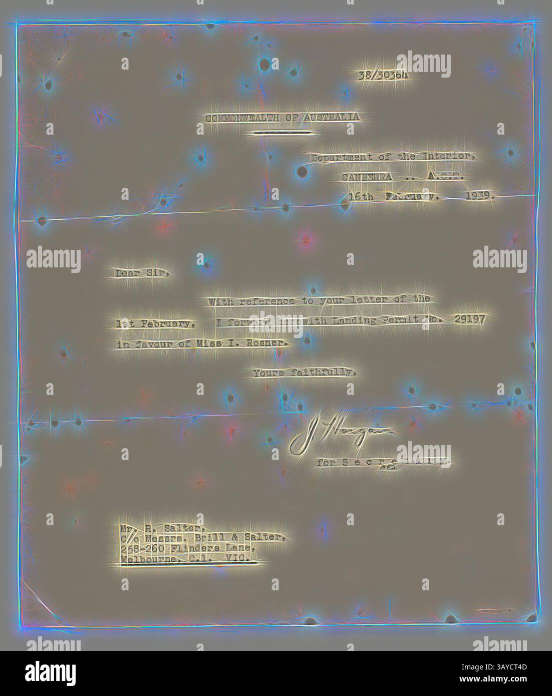 A formal letter from the Commonwealth of Australia, dated February 16 ...