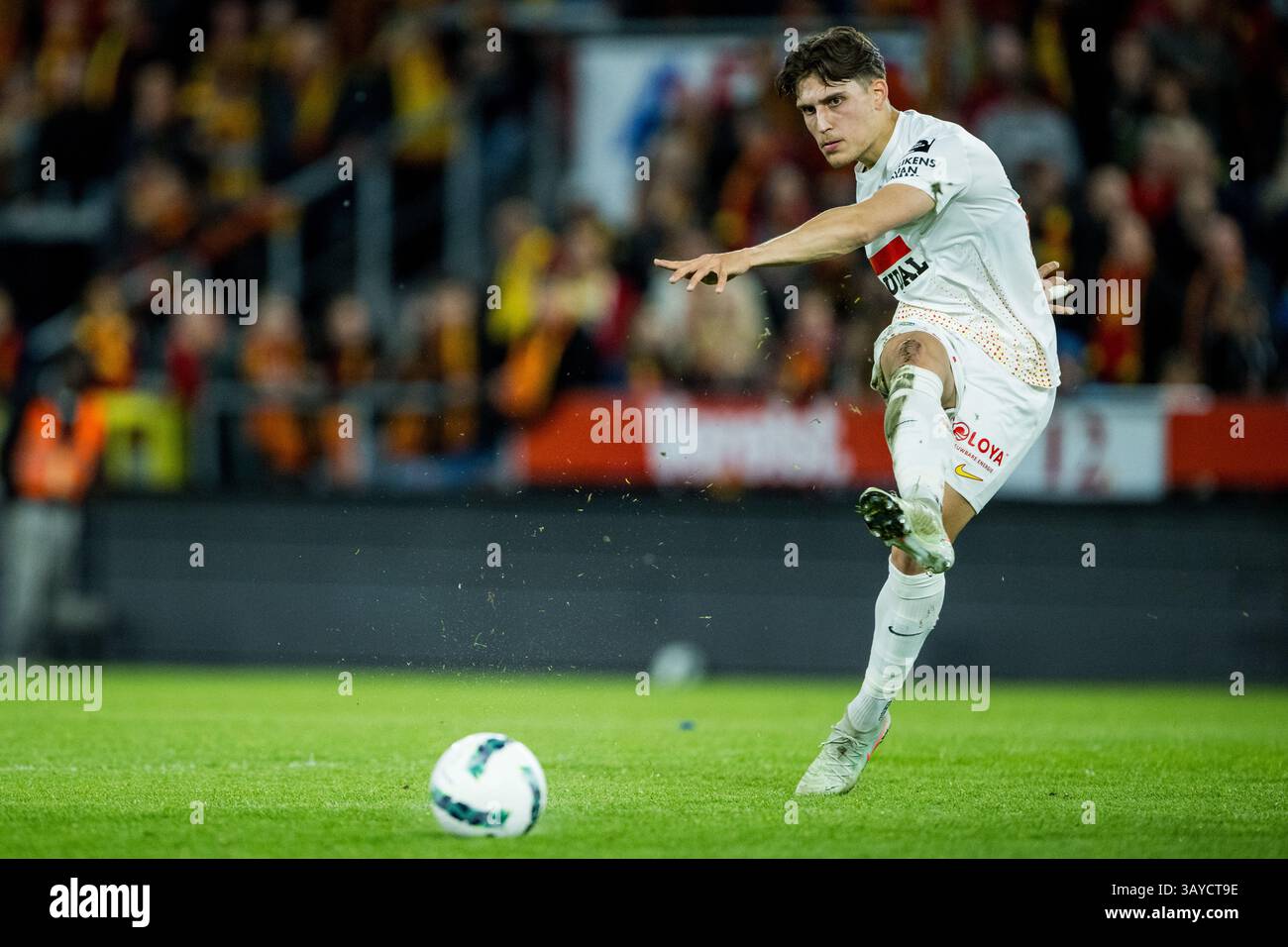Mechelen, Belgium. 22nd Apr, 2025. Westerlo's Amando Lapage pictured in ...