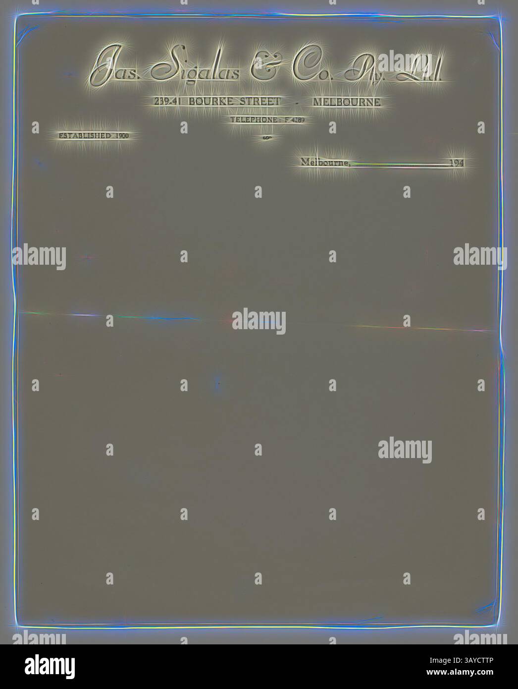 A vintage letterhead featuring the name "Jas. Sigalus & Co. Pty. Ltd ...