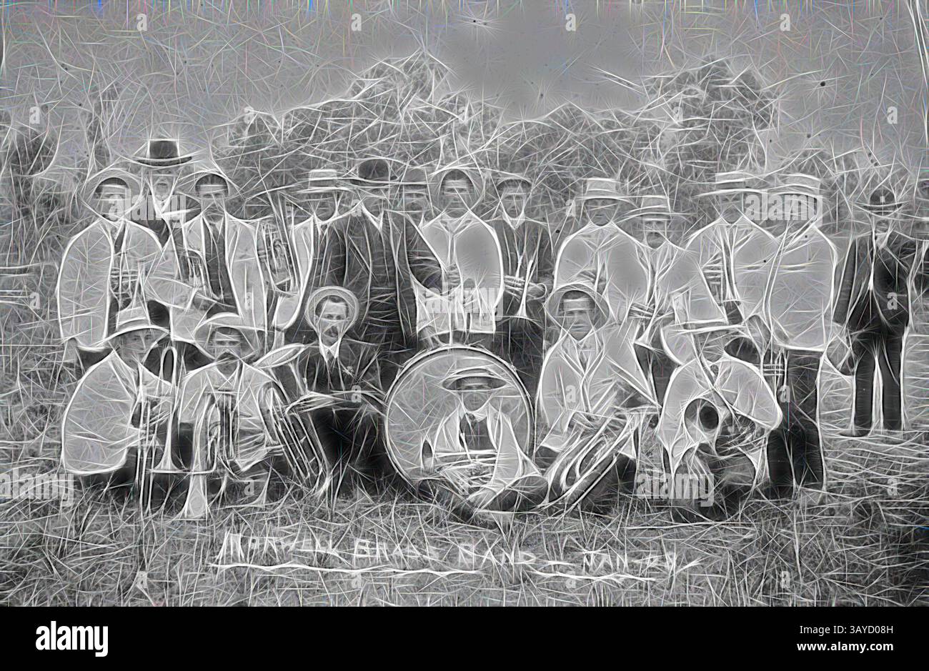 A lively brass band poses for a group photo, showcasing an array of ...