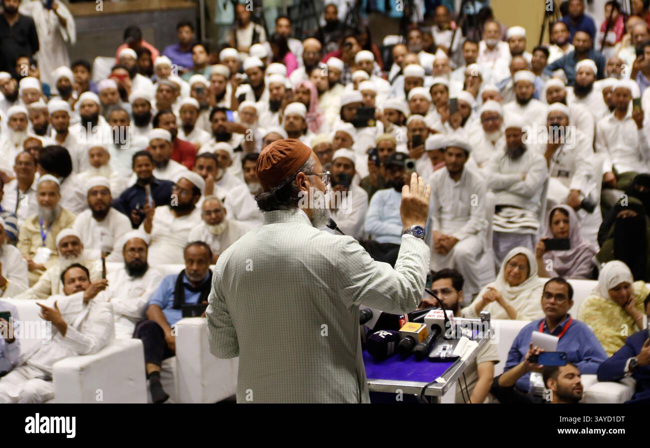 New Delhi, India. 22nd Apr, 2025. NEW DELHI, INDIA - APRIL 22: AIMIM chief Asaduddin Owaisi ...