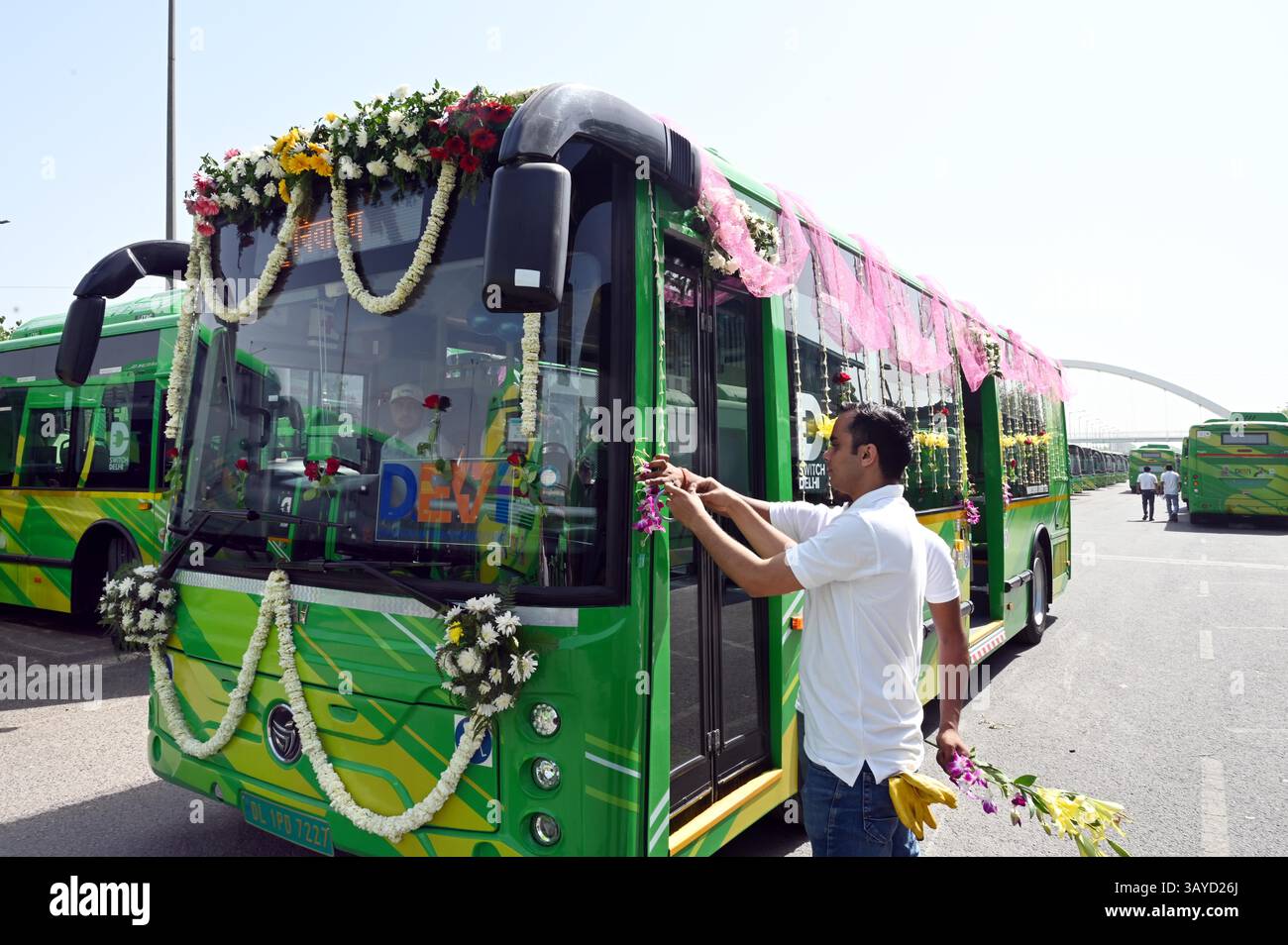 New Delhi, India. 22nd Apr, 2025. NEW DELHI, INDIA - APRIL 22: A fleet ...