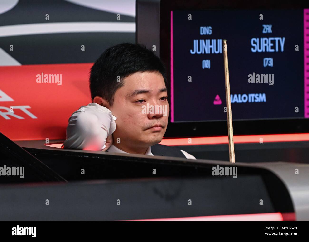 Sheffield, UK. 22nd Apr, 2025. Ding Junhui during his Round 1 Match ...