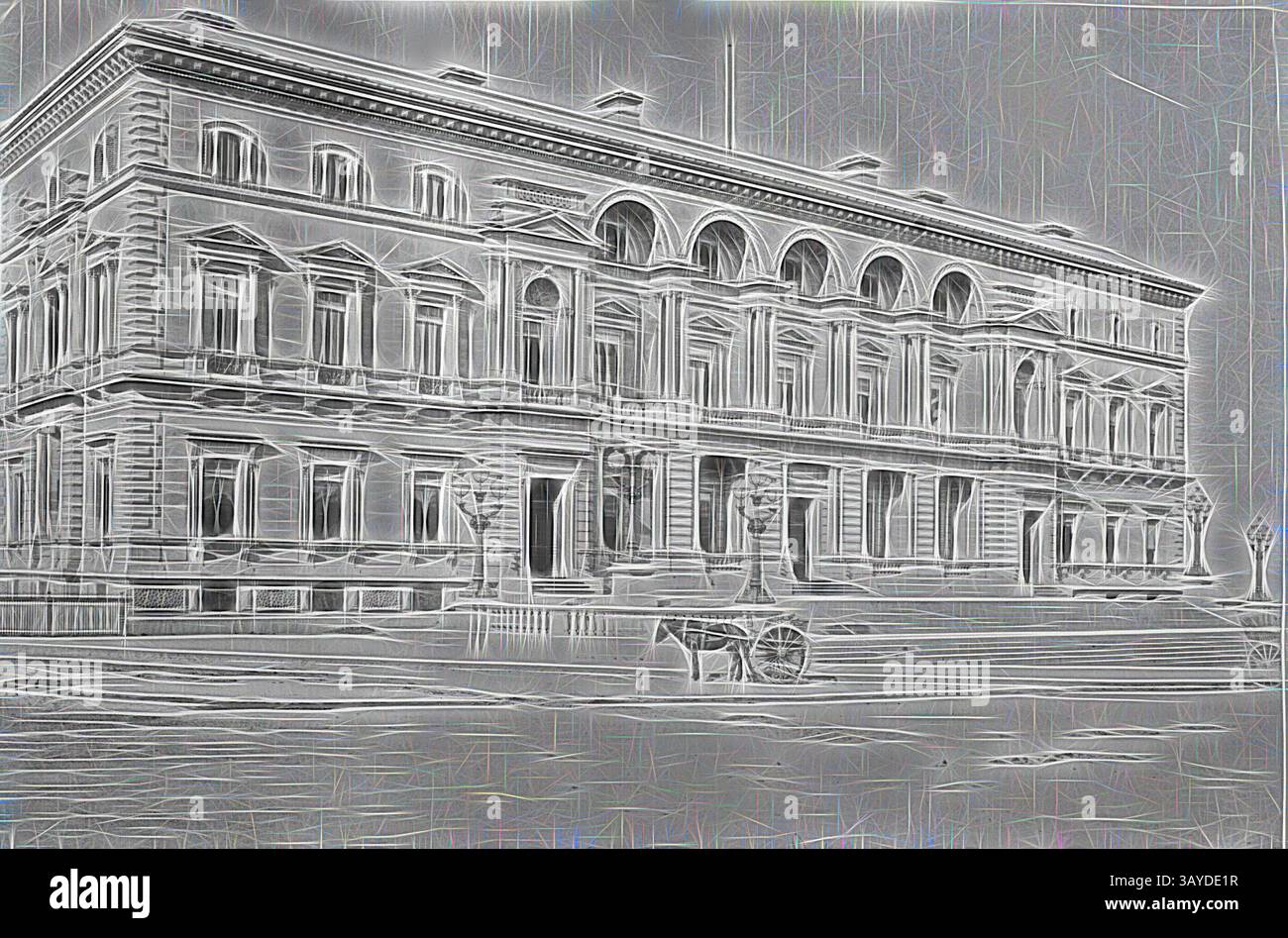 A grand historic building with ornate architectural details, featuring ...