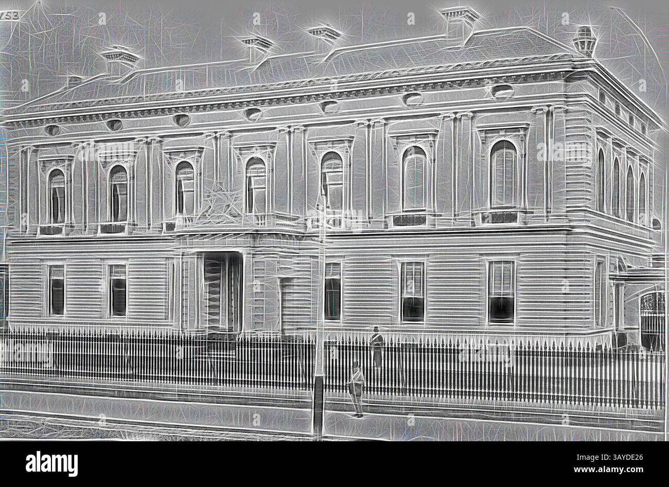 A historic building featuring classical architectural elements ...