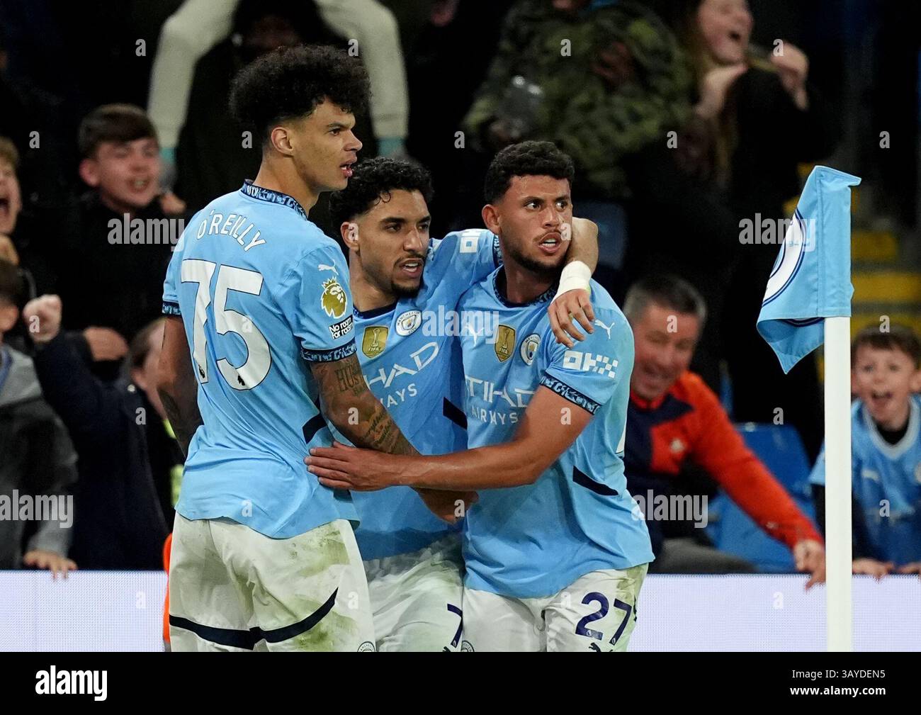 Manchester City's Matheus Nunes celebrates scoring their side's second ...
