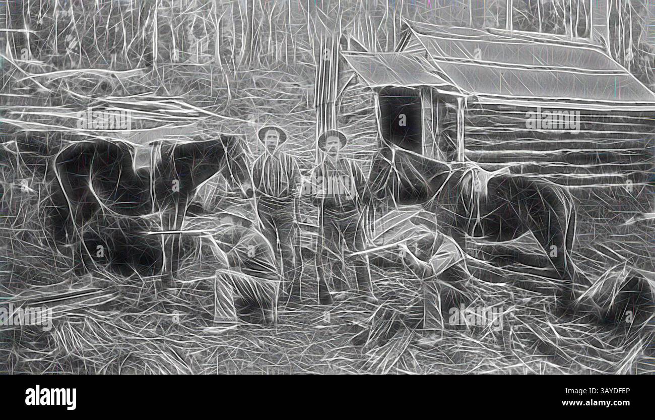 Two individuals stand confidently in a forest setting, flanked by ...