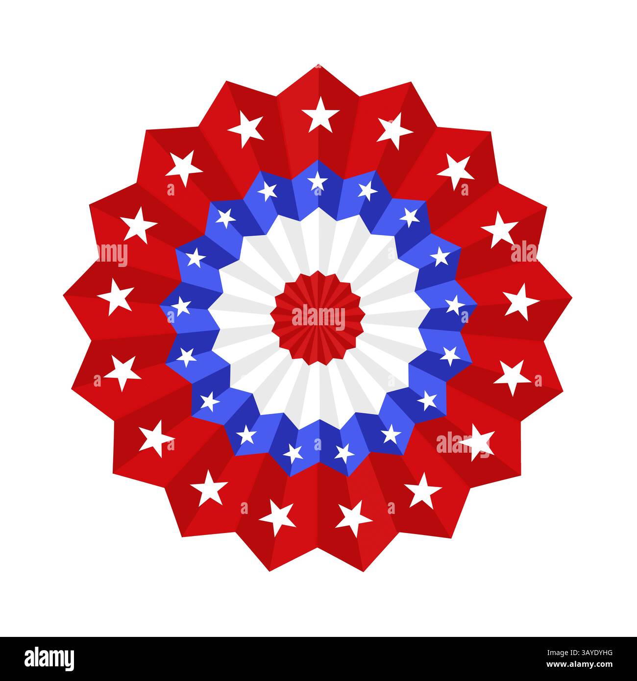 Patriotic american star badge with red, white, and blue layers Stock ...